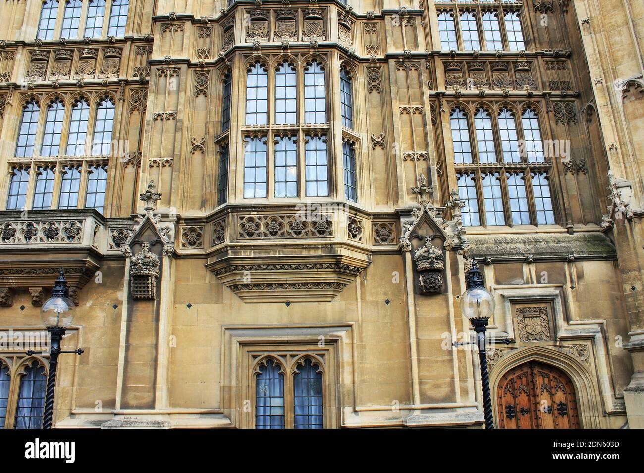Close up Houses of Parliament facade details, London, UK Stock Photo ...