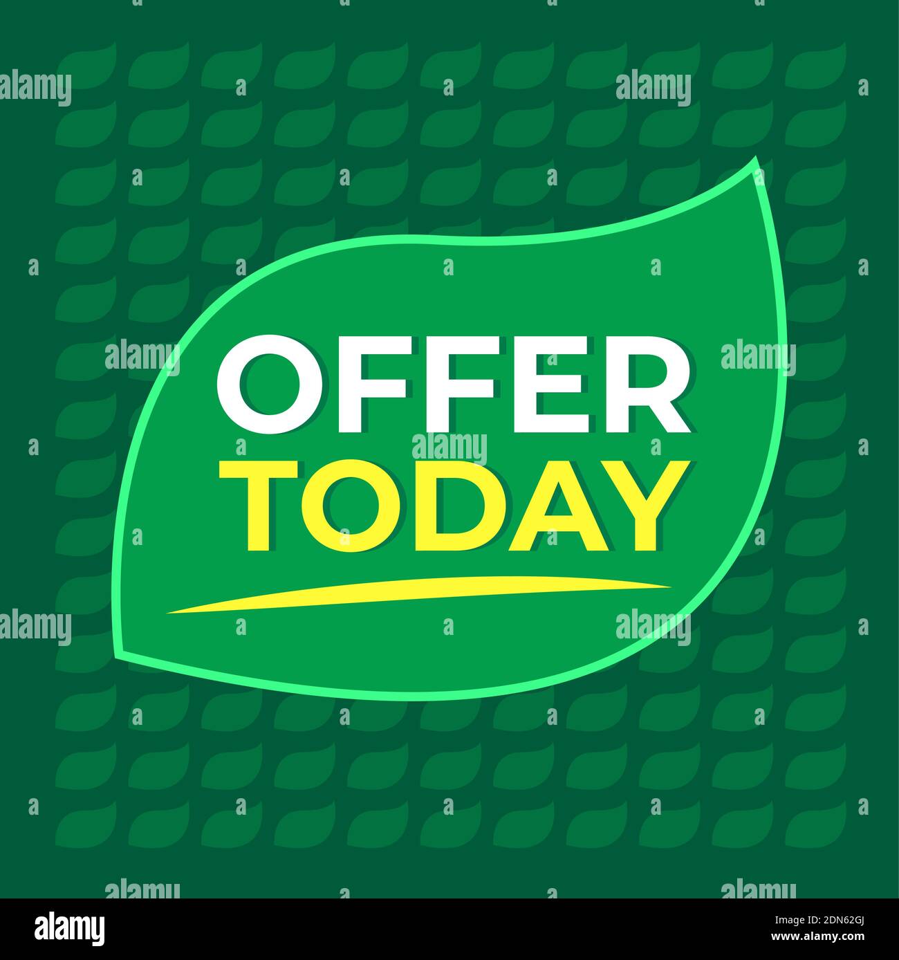 Offer today banner with green leaf concept vector Stock Vector Image ...