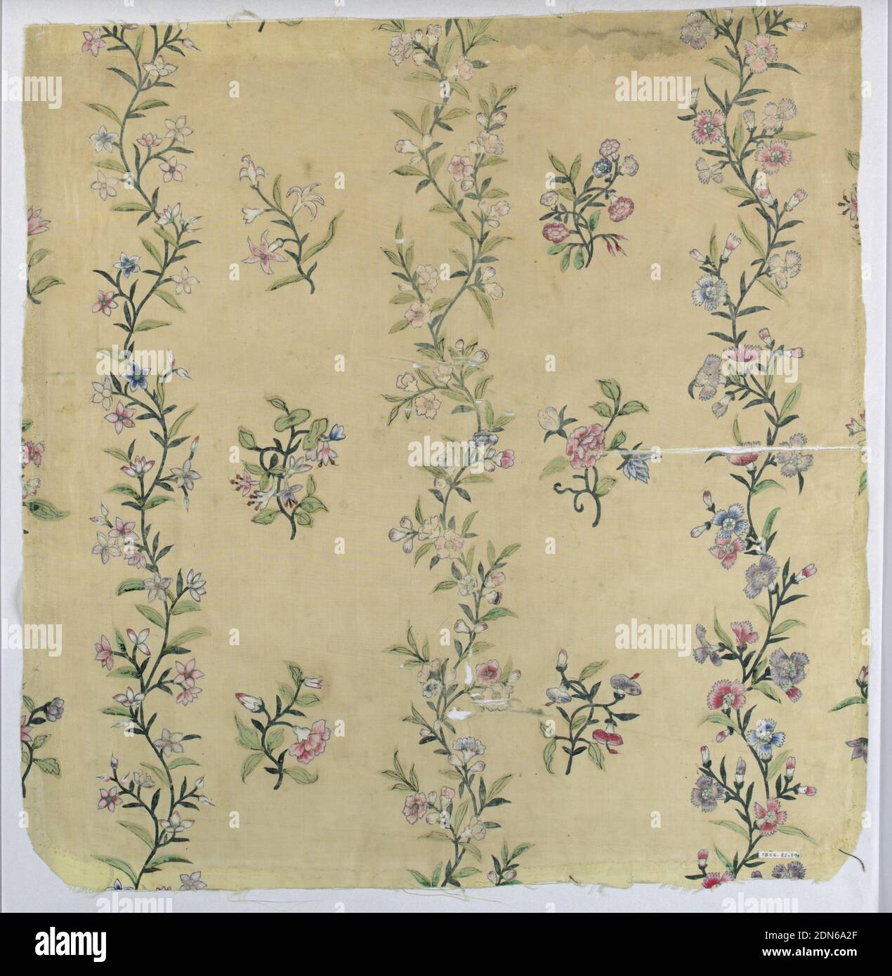 Textile fragment, Medium: silk; tempera Technique: printed and painted ...