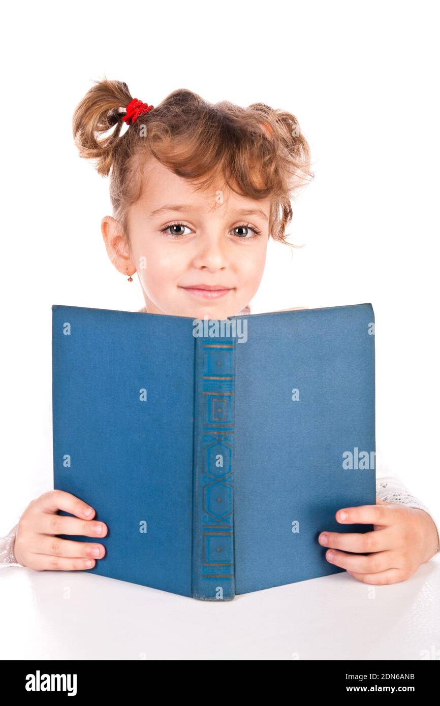 child reading book isolated on a white background Stock Photo - Alamy
