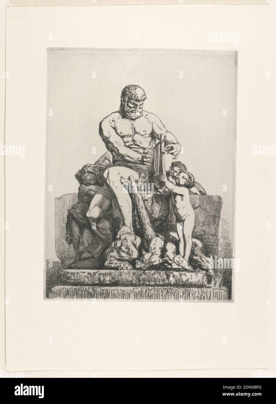 Hercules, plate one from Twelve Etchings by Chifflart, François-Nicolas ...