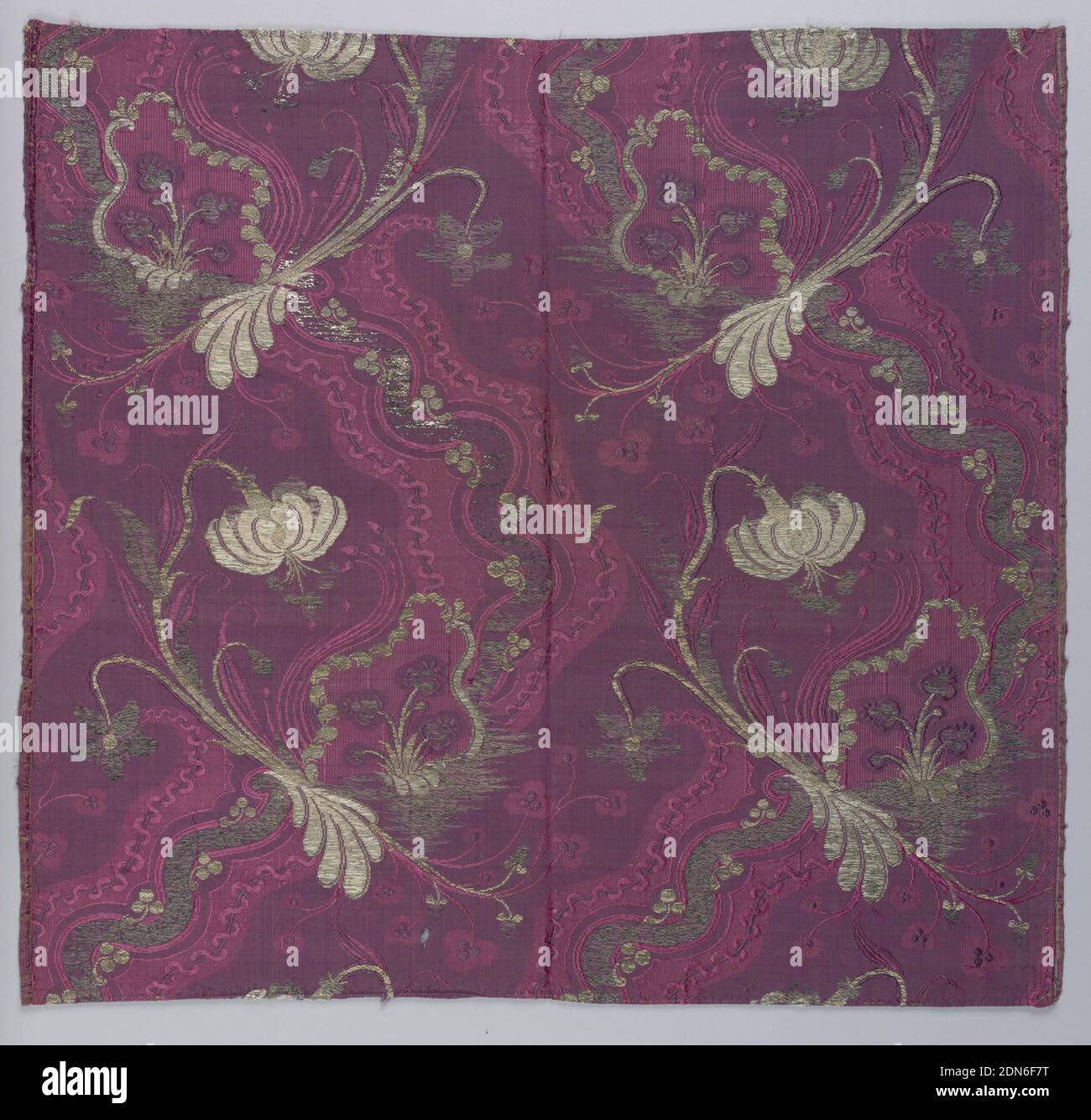 Textile, Medium: silk, metallic threads Technique: compound weave with ...