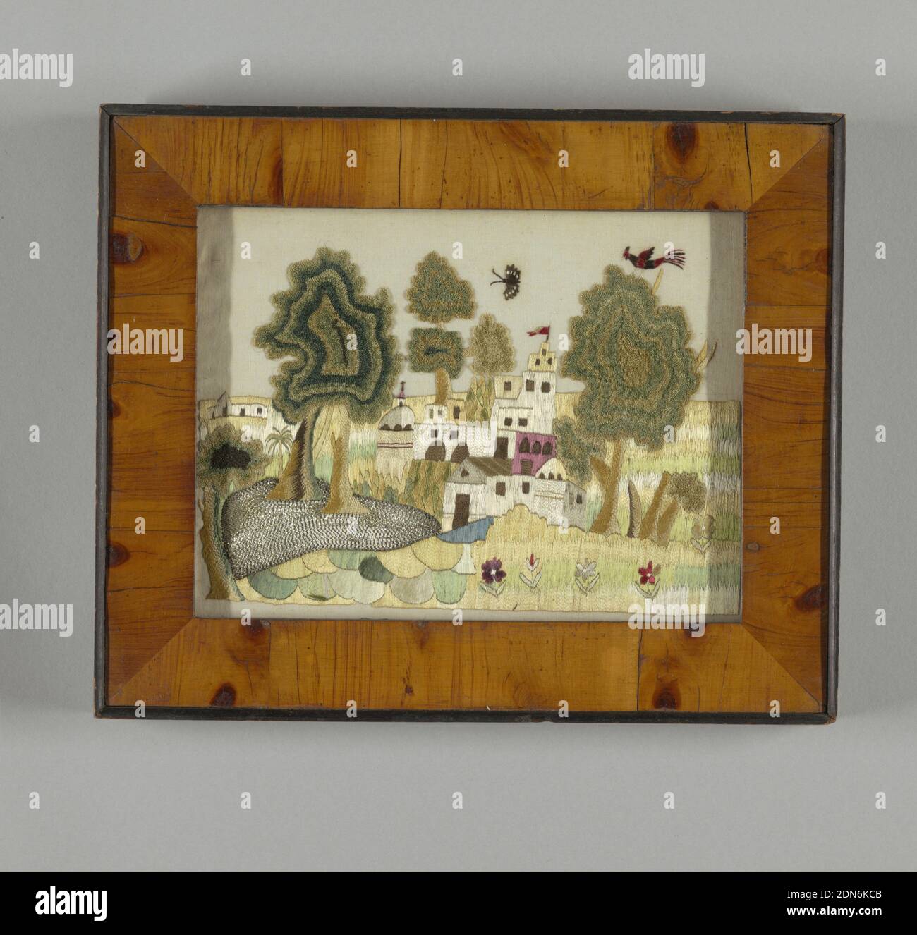 Embroidered picture, Medium: silk, chenille, metallic threads Technique ...