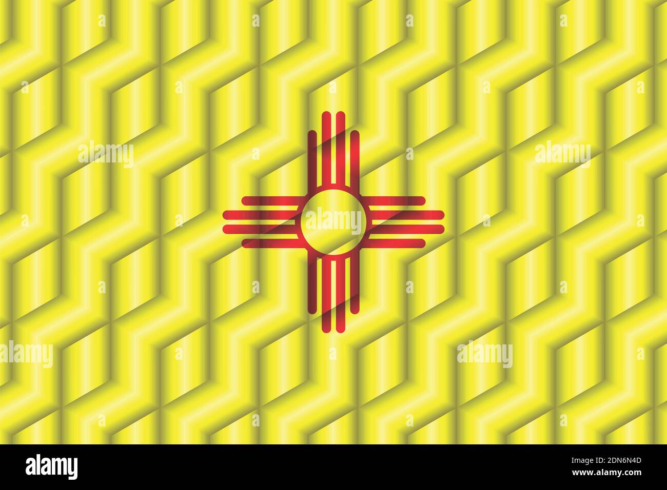 New Mexico flag from many cubes - Illustration, Three dimensional flag ...