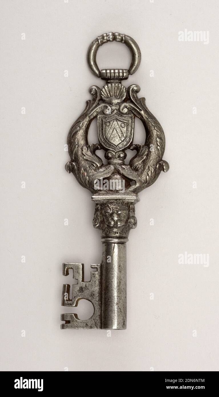 Key, Steel, France, 18th century, metalwork, Decorative Arts, Key Stock ...