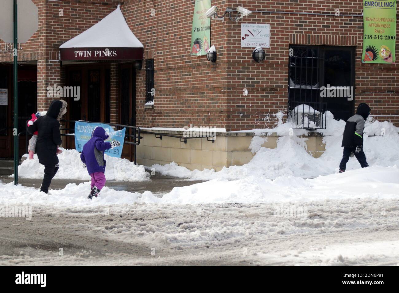 Aftermath of first major snow of the season, New York, NY USA Stock ...