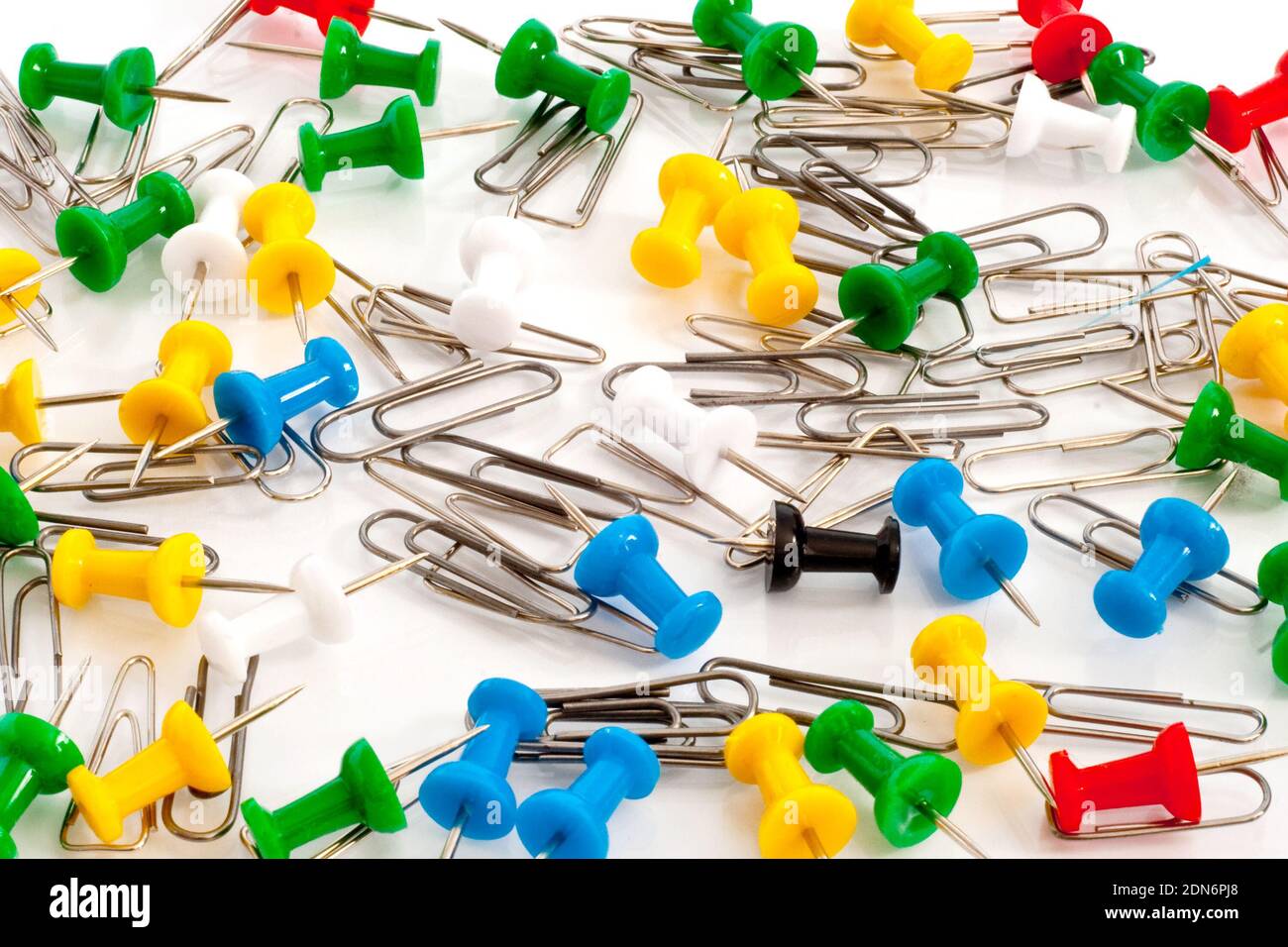 clips and pins as a background Stock Photo - Alamy
