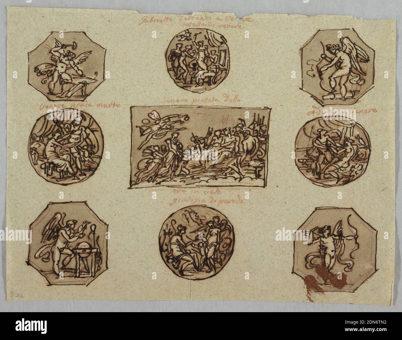 Chariot with the Hours, Felice Giani, Italian, 1758–1823, Pen and brown ...