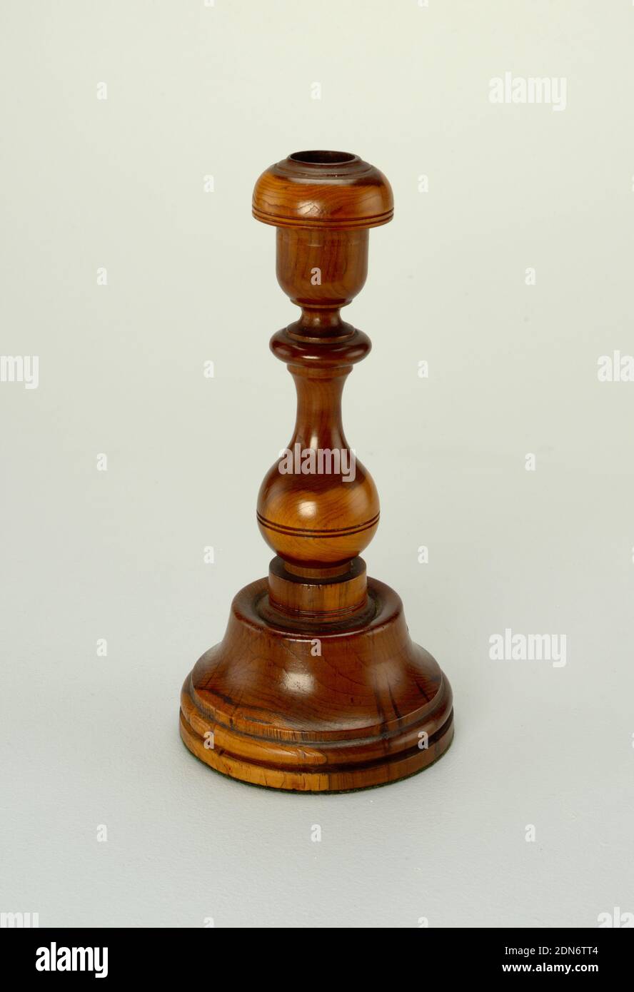 Candlestick, lignum vitae or yew, turned, England, early 1800s ...