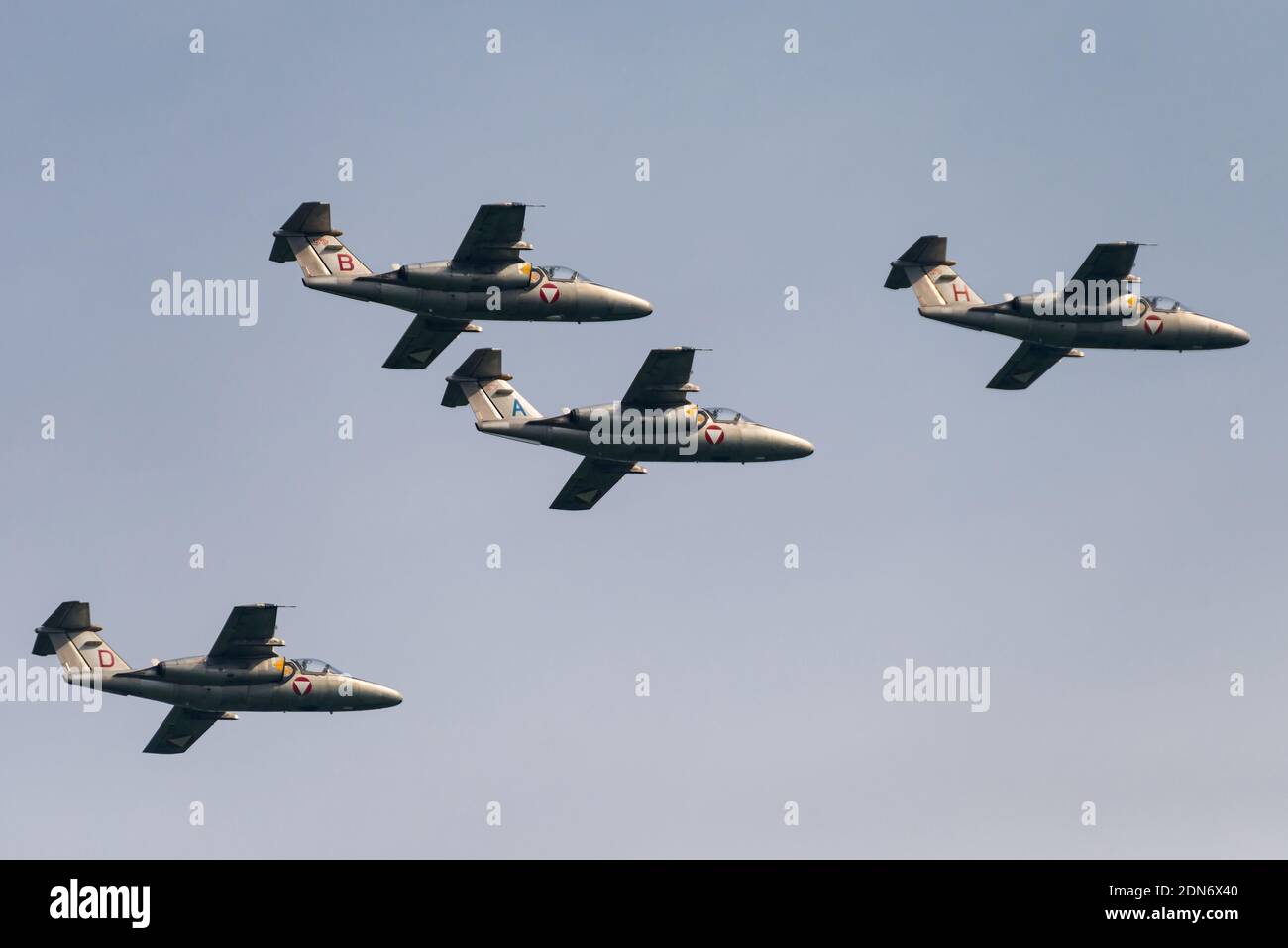 The Saab 105Ö twinjet trainer jet of the Austrian Air Force at the ...