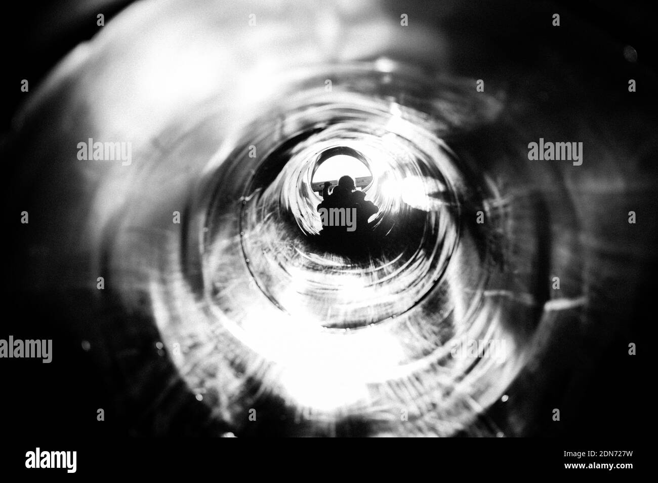 At the top of a large tube slide Stock Photo - Alamy