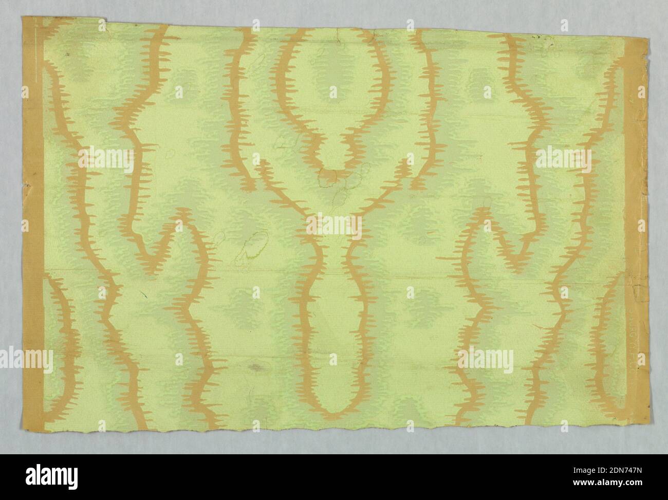 Sidewall, Machine-printed on ungrounded paper, Moire design, shades of ...