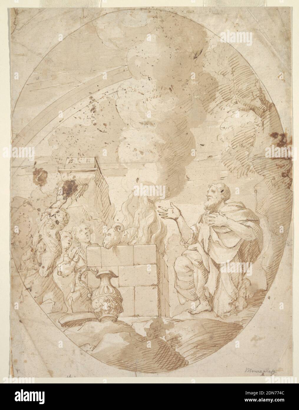 Sacrifice of Noah, Pietro Novelli, Italian, 1603 - 1647, Brush and ...