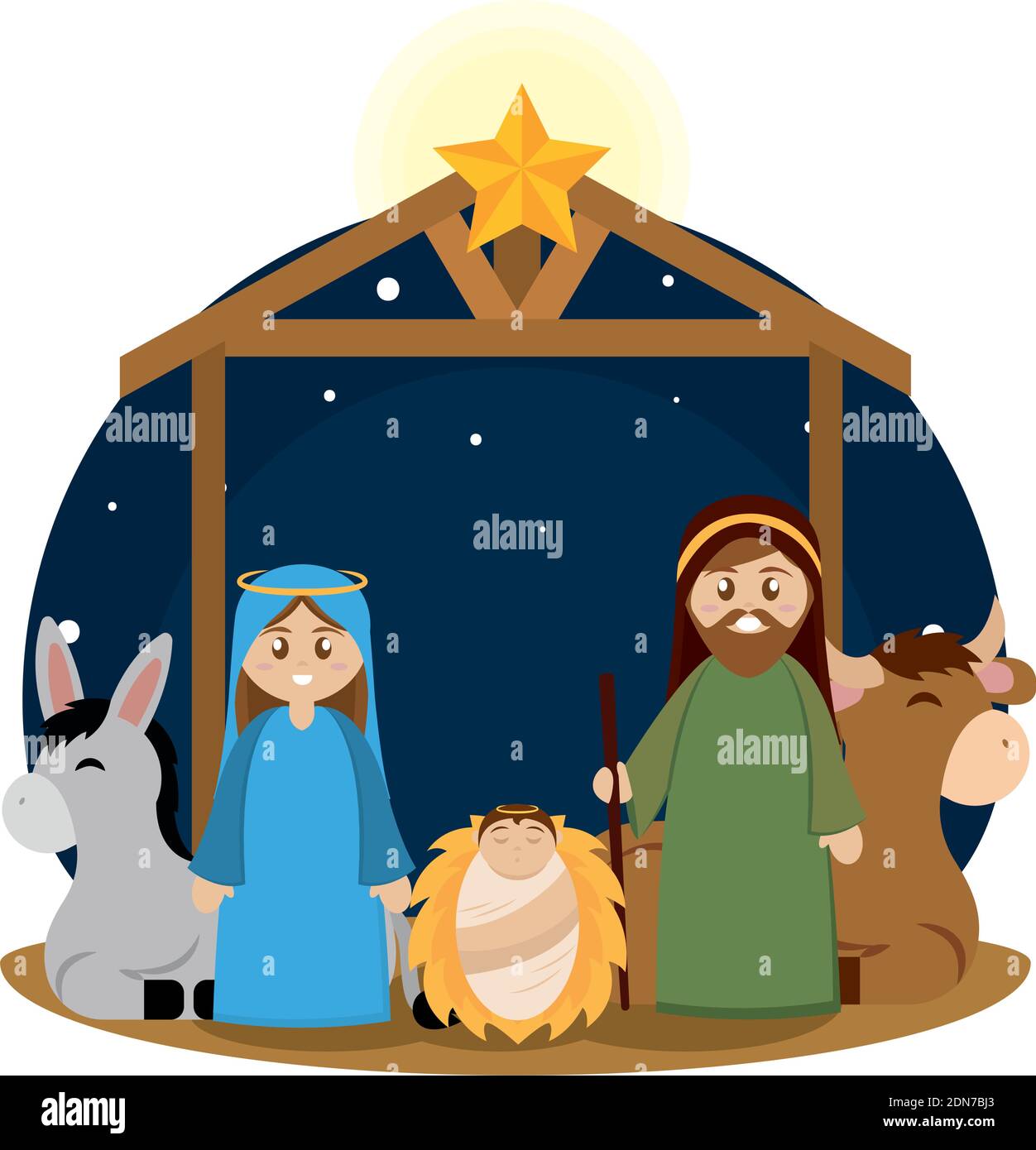Cartoon of a nativity. Christmas character - Vector illustration Stock ...