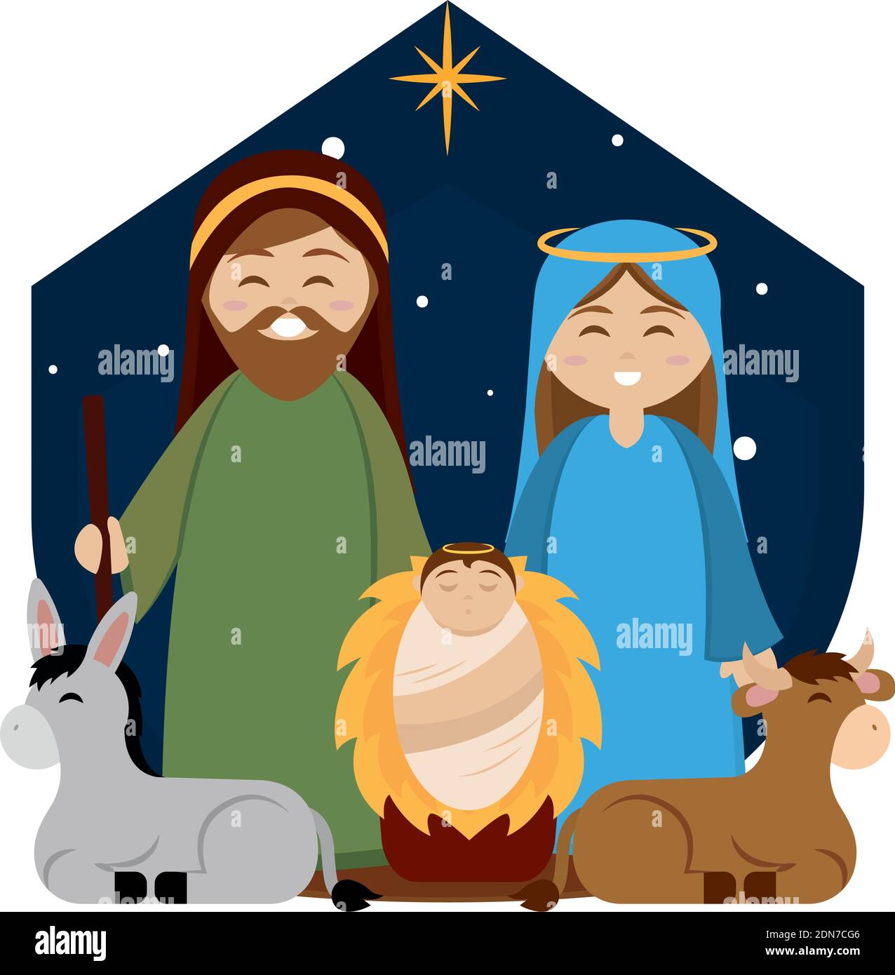 Cartoon of a nativity. Christmas character - Vector illustration Stock ...