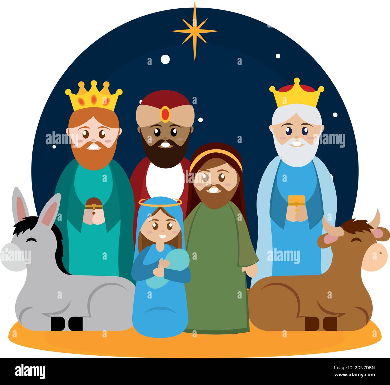 Cartoon of a nativity. Christmas character - Vector illustration Stock ...