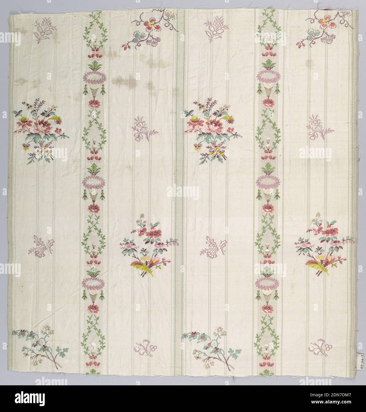 Textile, Medium: silk Technique: plain compound cloth, brocaded ...