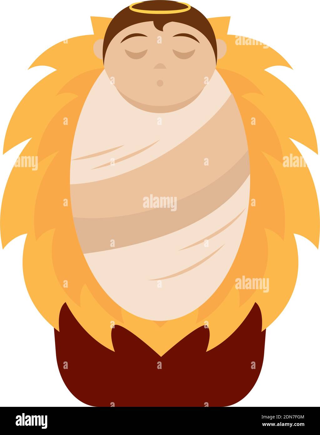 Isolated baby Jesus on a straw cradle - Vector Stock Vector Image & Art ...