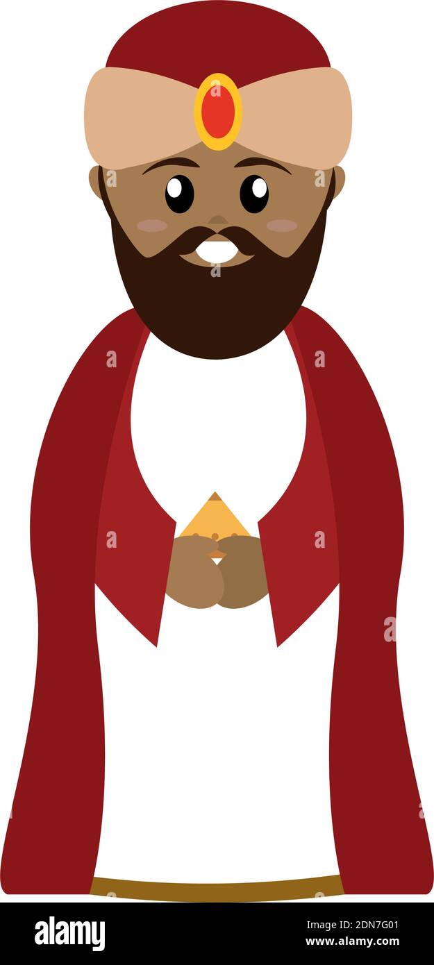 Isolated magic king cartoon. Christmas season - Vector illustration ...