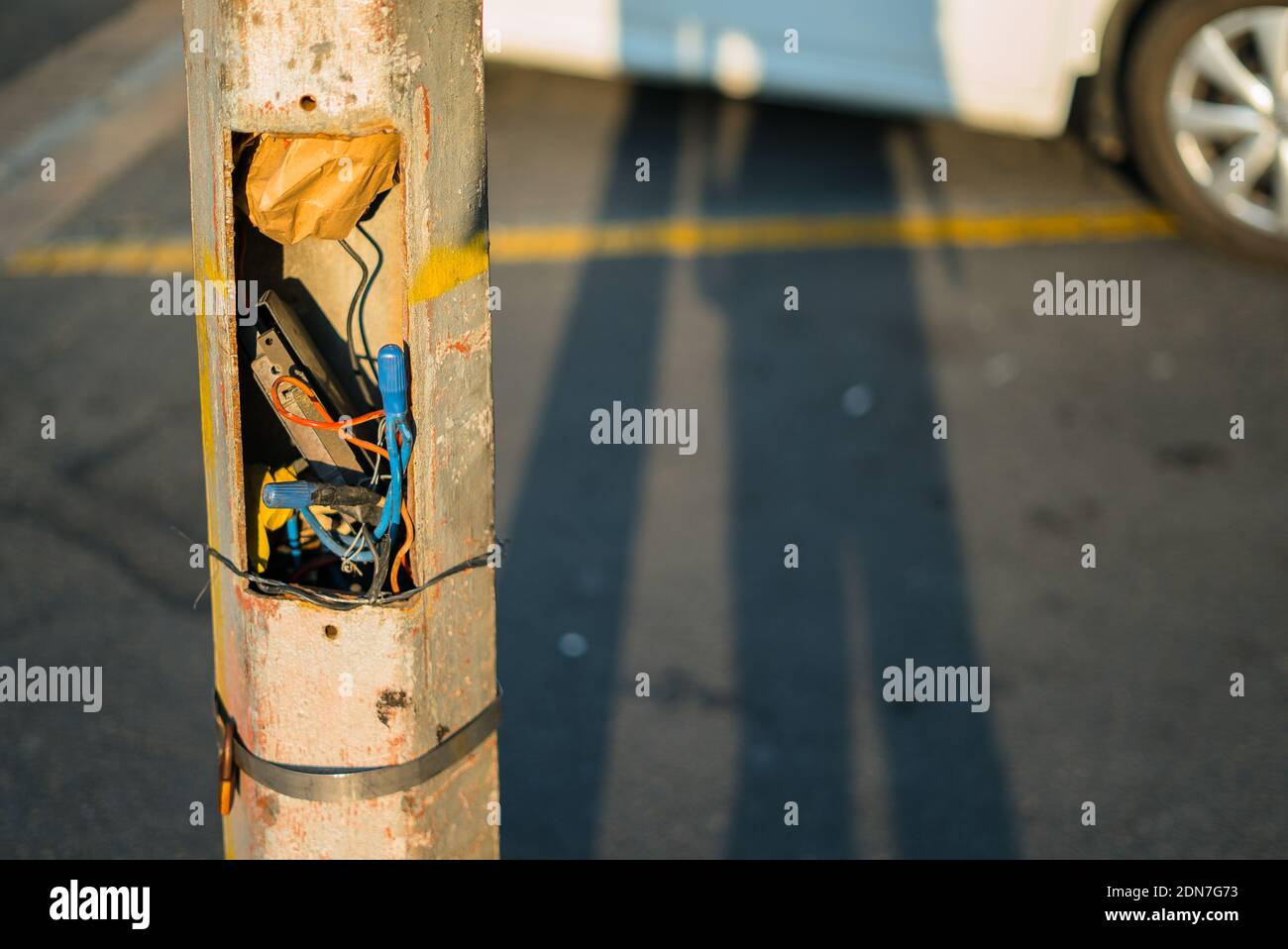 Telephone pole shadow city hi-res stock photography and images - Alamy