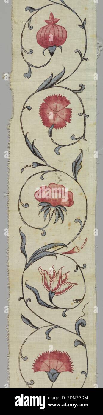Border, Medium: cotton Technique: mordant painted and dyed (chintz ...