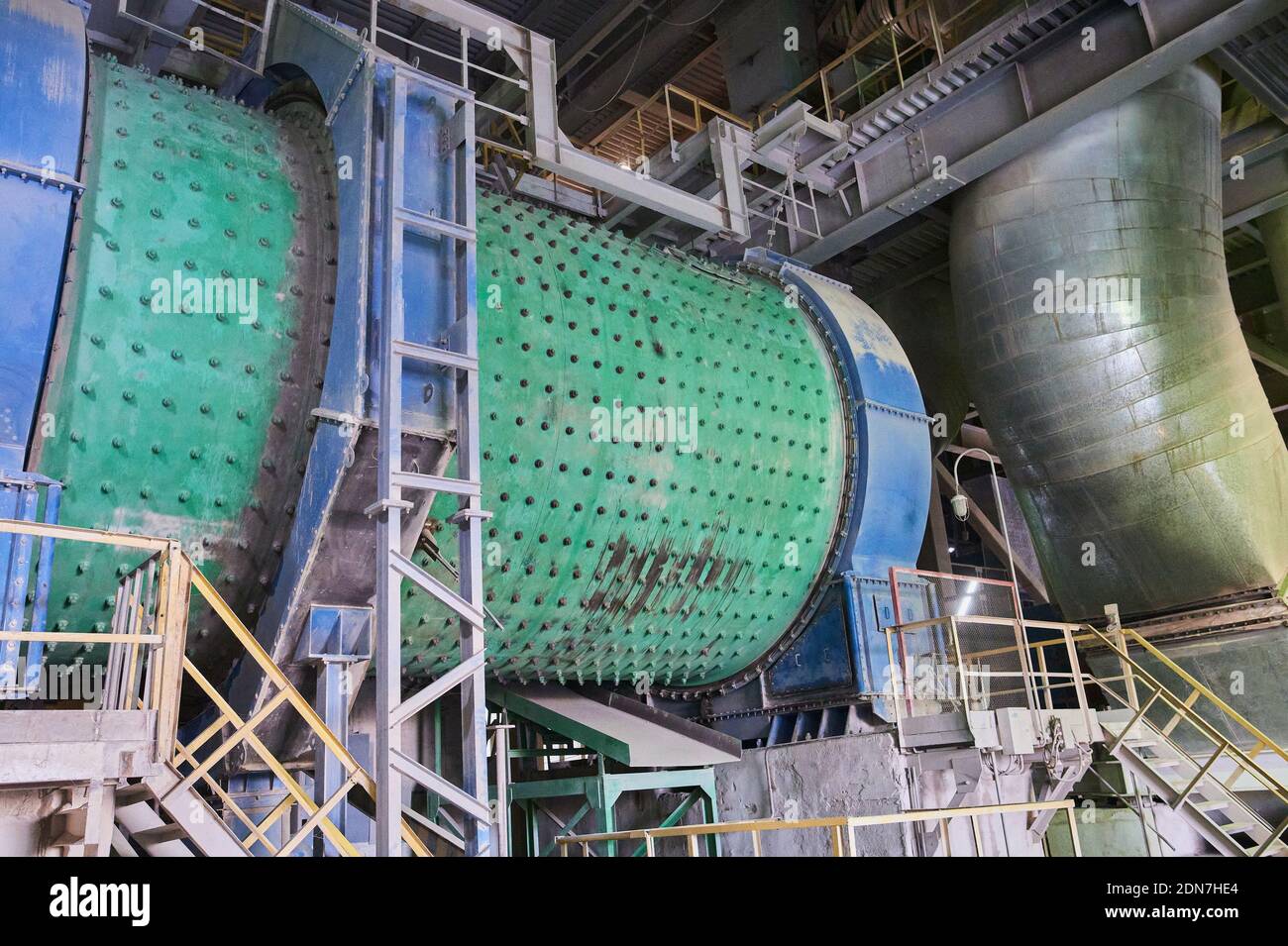 Concrete mixing tower. Concept of on-site construction facility Stock ...