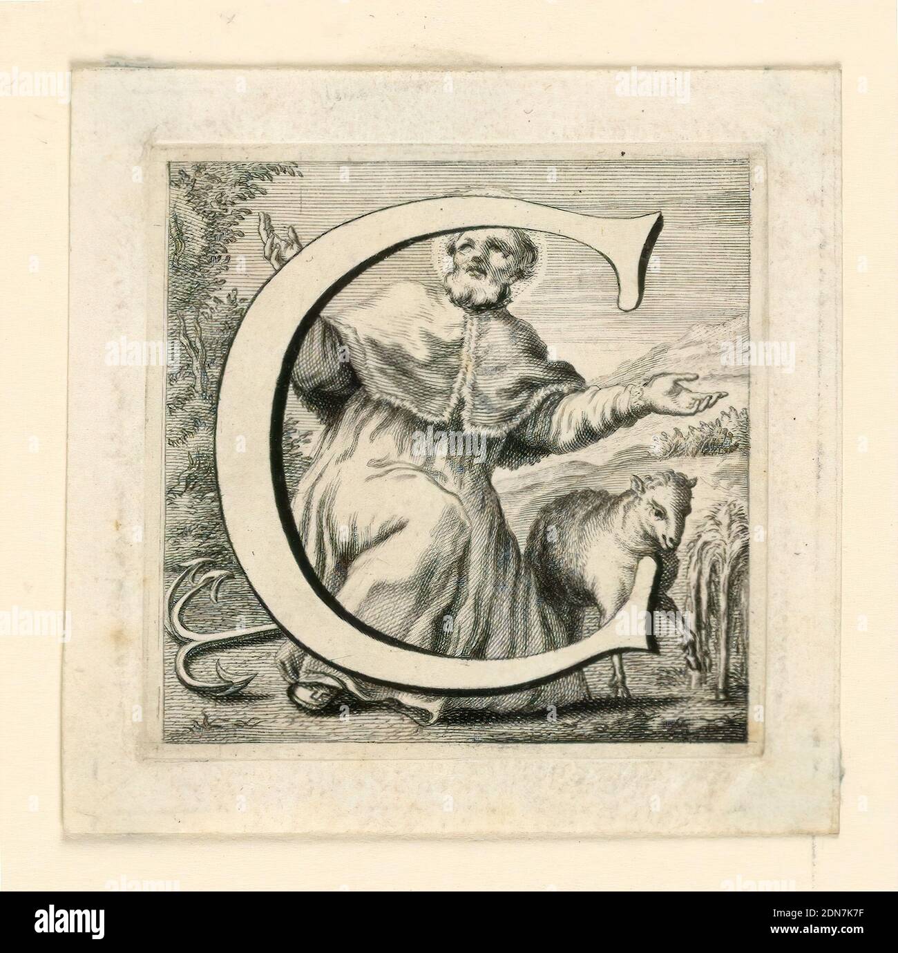 Decorated Capital Letter C, Jakob Frey, Swiss, active Italy, 1681 ...