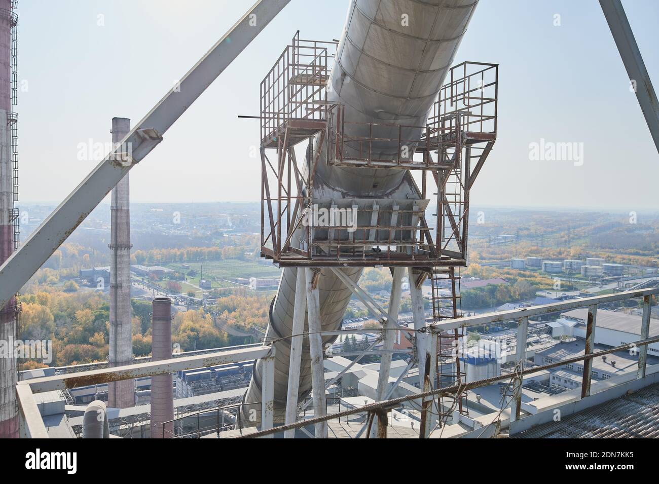 Concrete mixing tower. Concept of on-site construction facility Stock ...