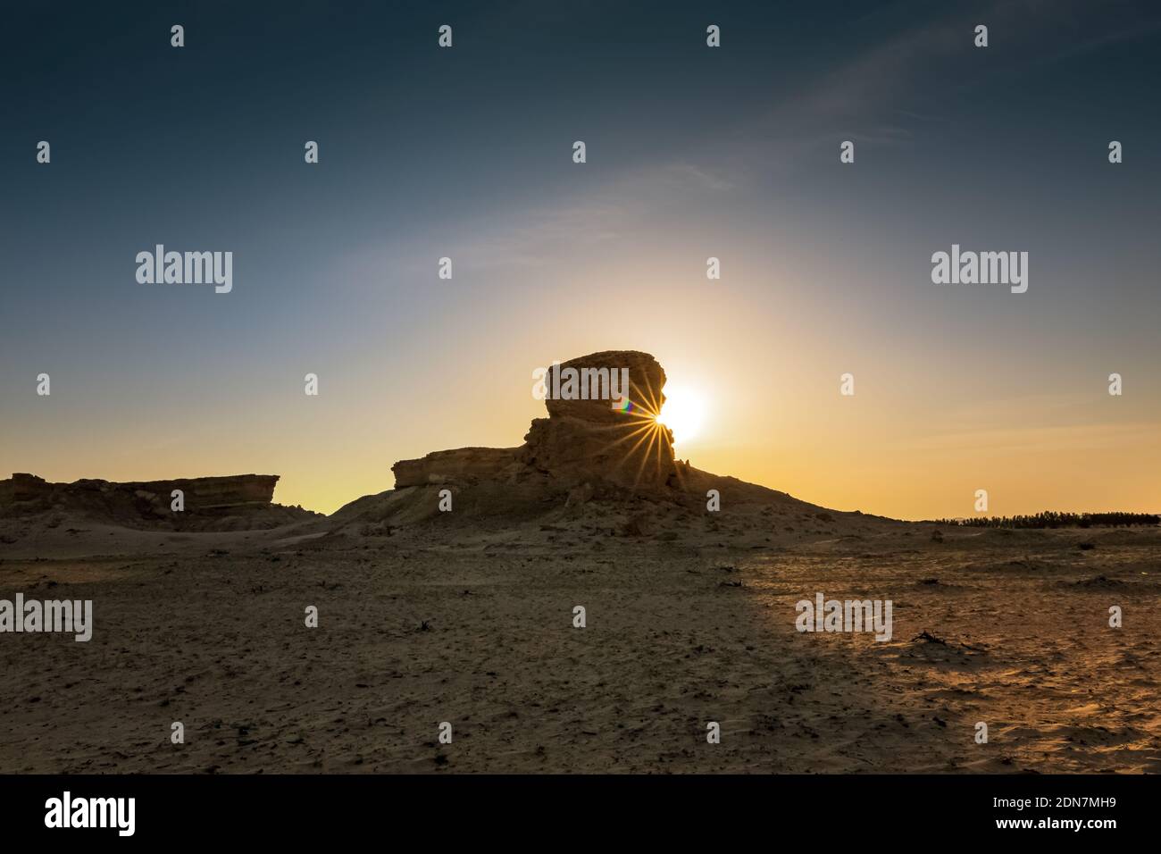 Beautiful Sunset Desert landscape near Al Sarar Saudi Arabia Stock ...