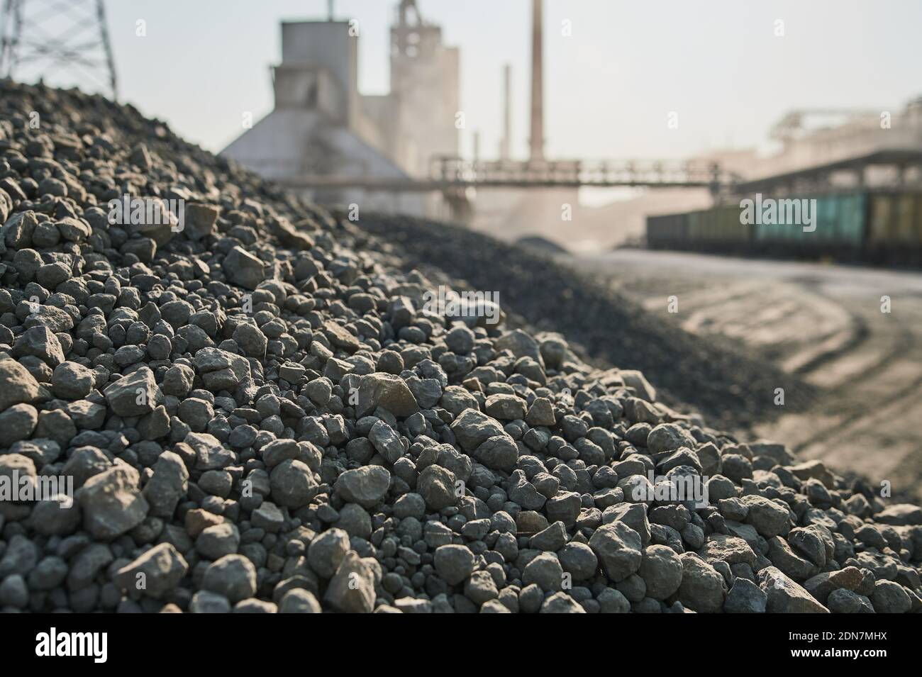 wet fresh lumps of concrete with gate polls and a spayed in the ...