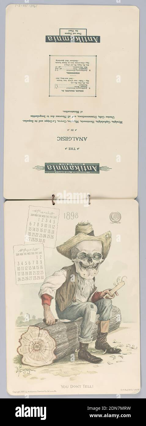 1898 calendar hi-res stock photography and images - Alamy