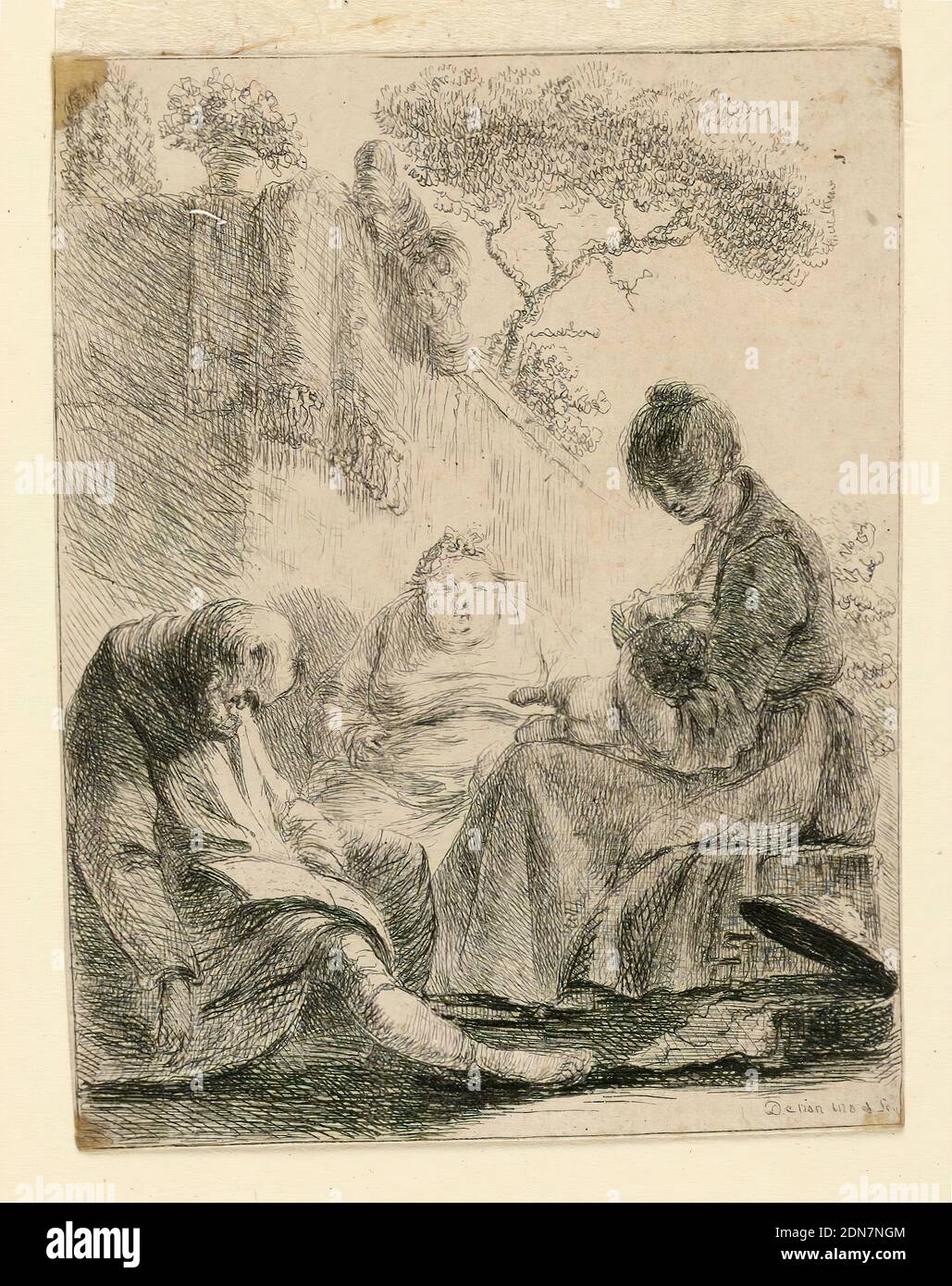 Family Seated Near a Wall, Dominique Vivant Denon, French, 1747 - 1825 ...