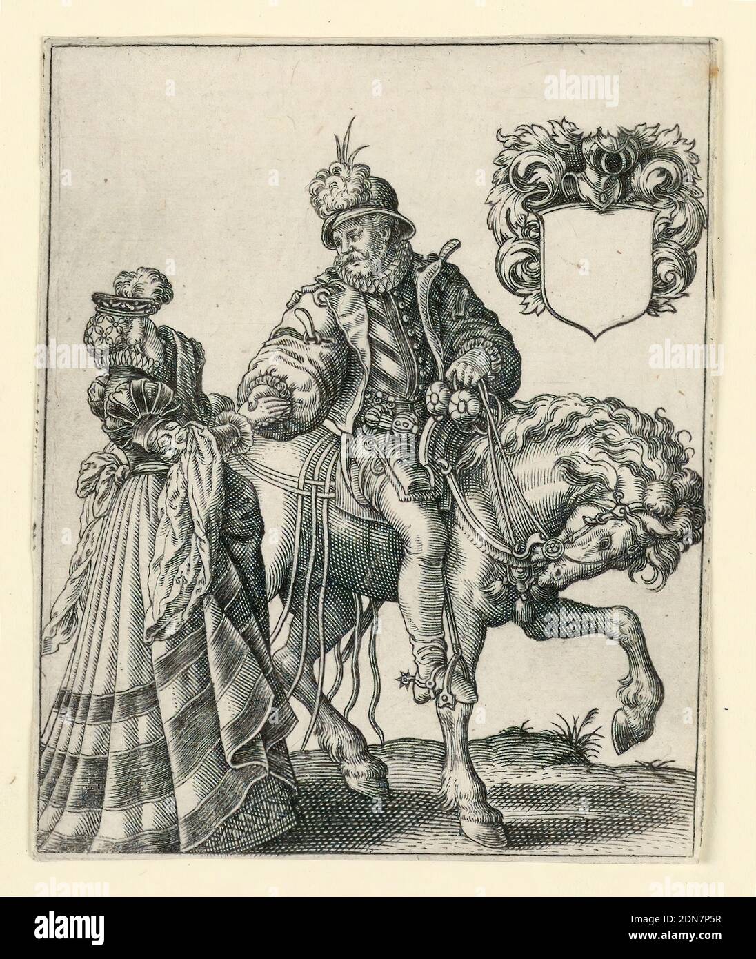 Noble and Lady, Theodor de Bry, Flemish, 1528 – 1598, Engraving on ...