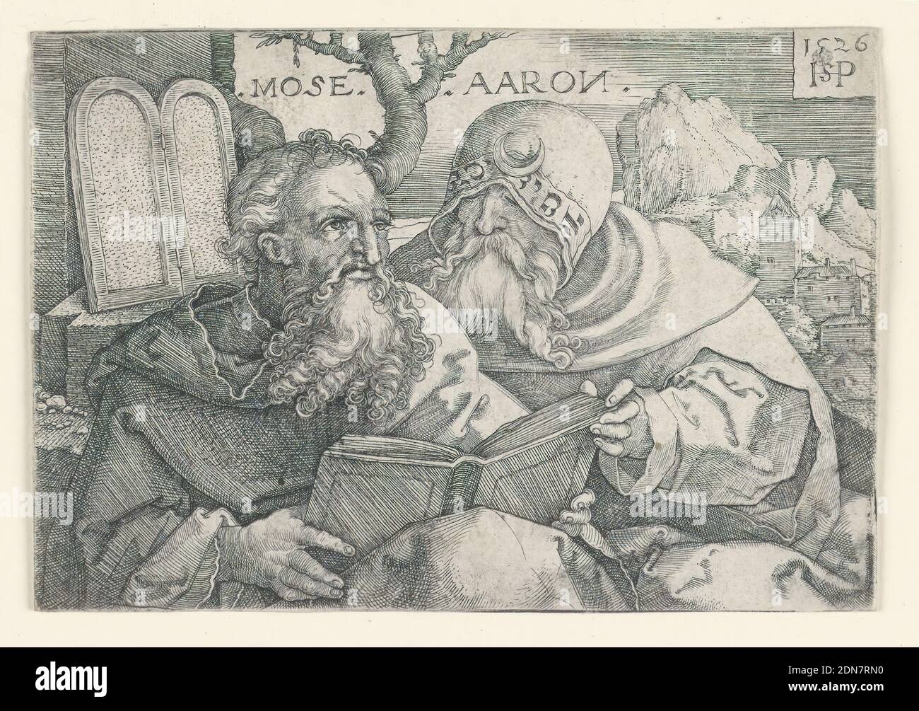 Moses and Aaron, Hans Sebald Beham, German, 1500–1550, Engraving on ...