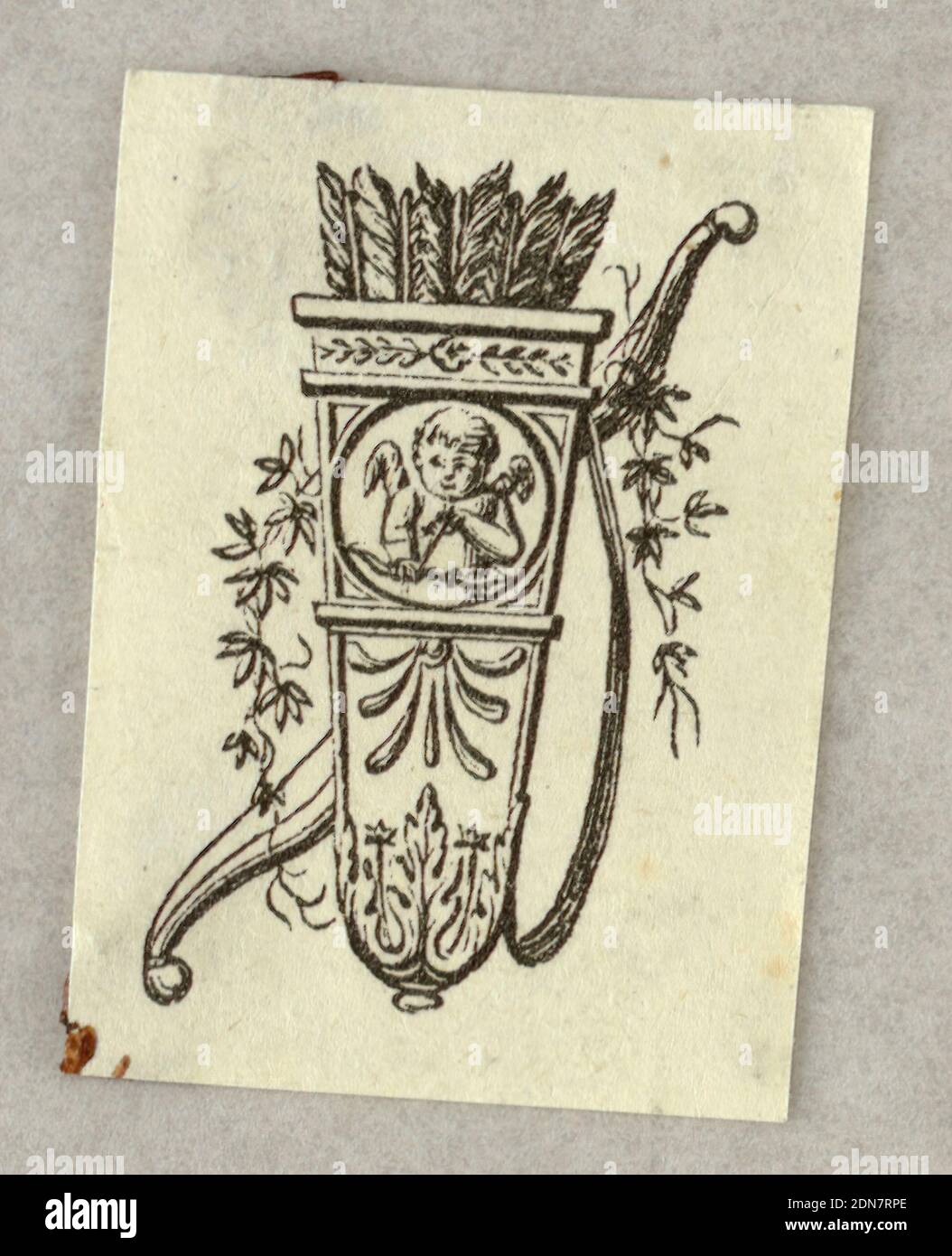 Wood engraving. Vignette., Engraving and etching, A quiver showering ...