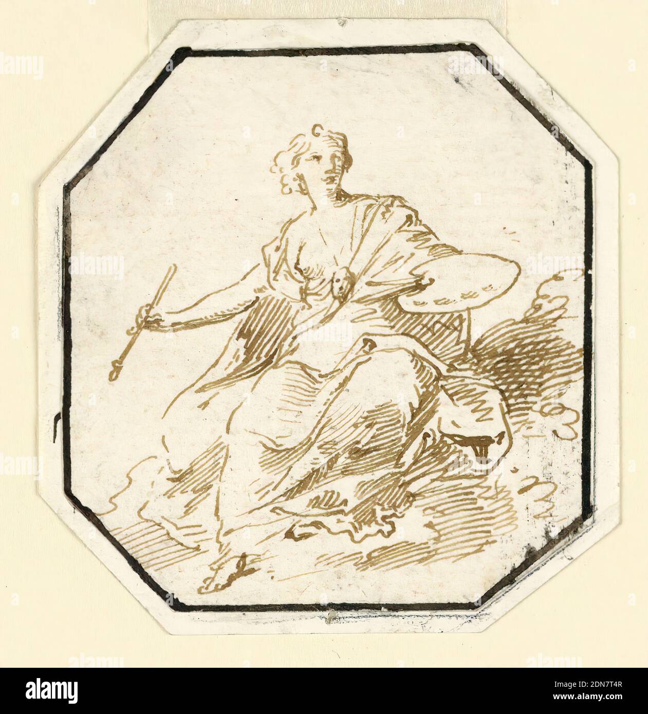 Painting, from a Series of Seated Muses, Pen and bistre on paper ...