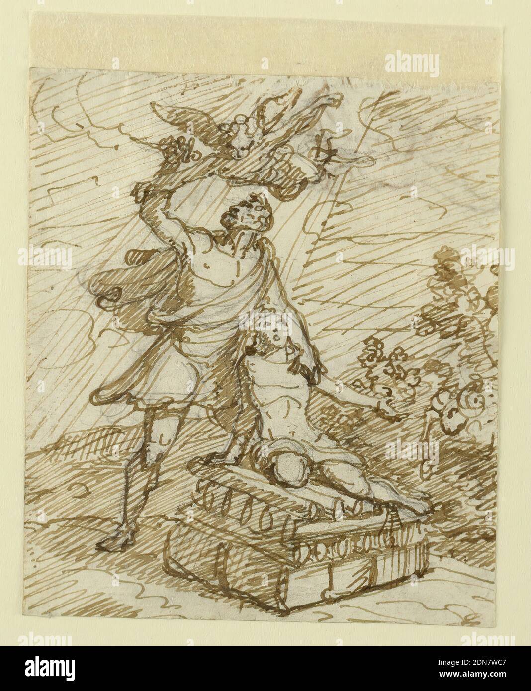 The Sacrifice of Isaac, Pen and brown ink, graphite on cream paper ...