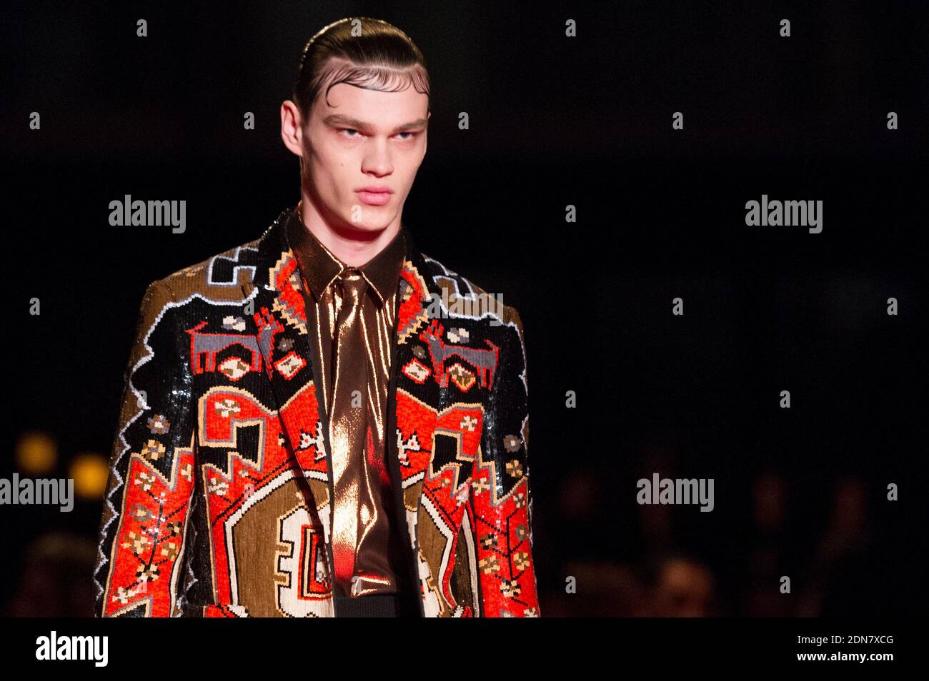 A model displays a creation for Givenchy Fall-Winter 2015/2016 ...