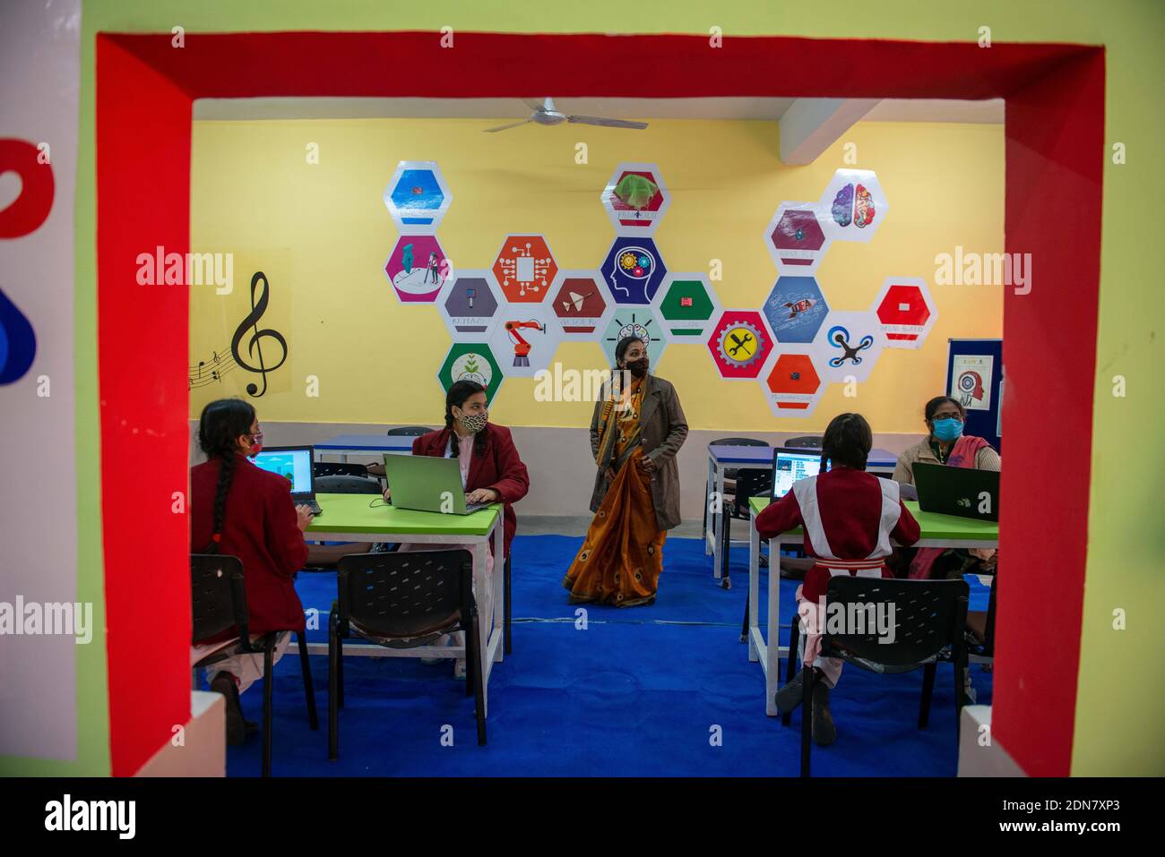 A glimpse of an innovation class during the inauguration.At Atal Adarsh ...