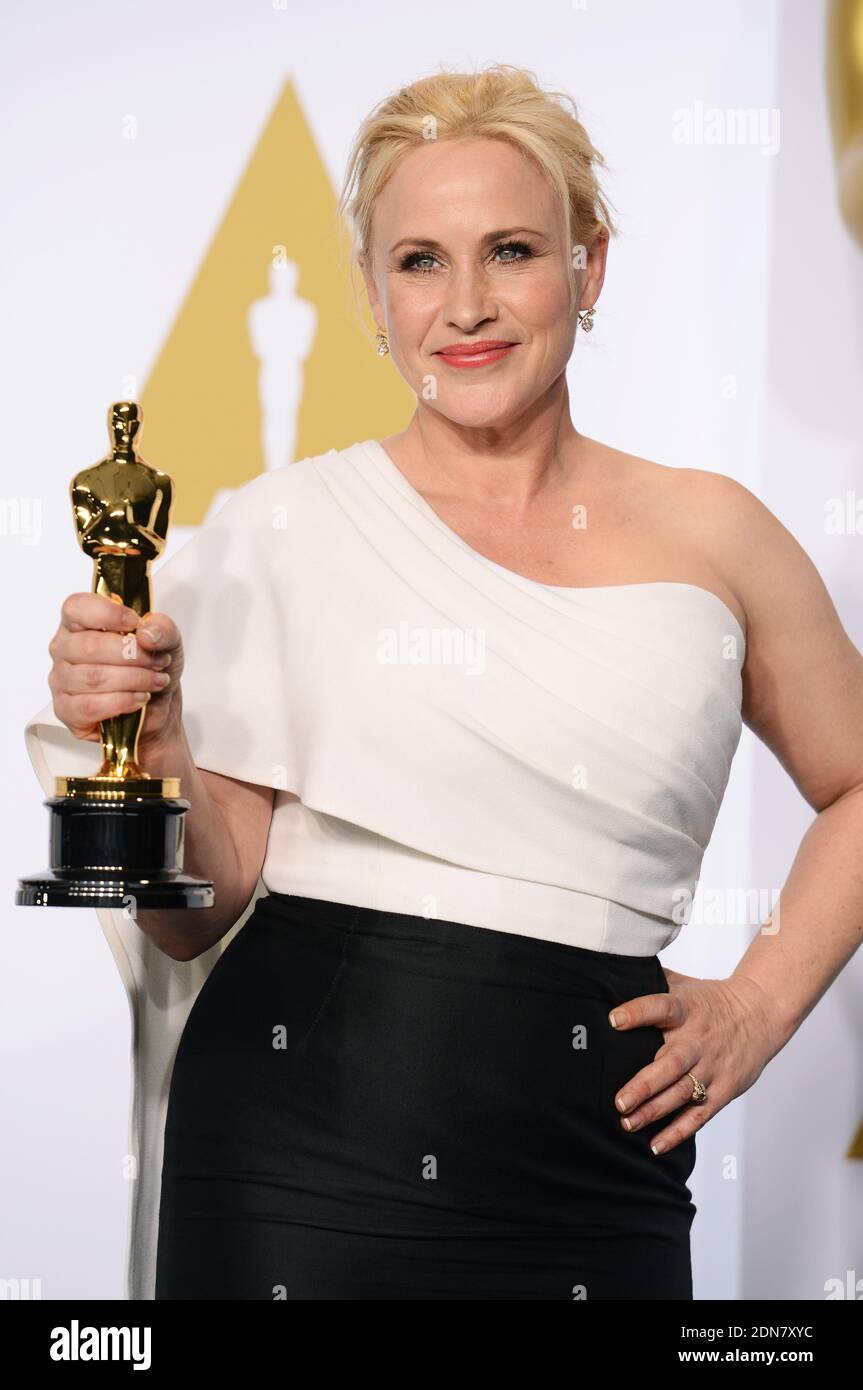 Patricia Arquette poses in the press room during the 87th Annual ...