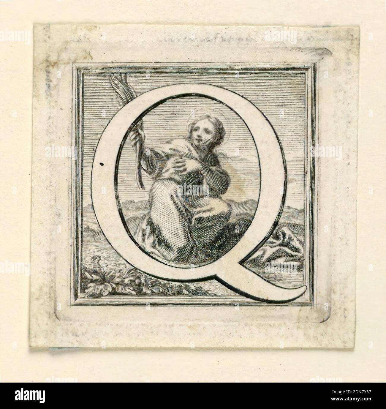 Decorated Capital Letter Q, Jakob Frey, Swiss, active Italy, 1681 ...