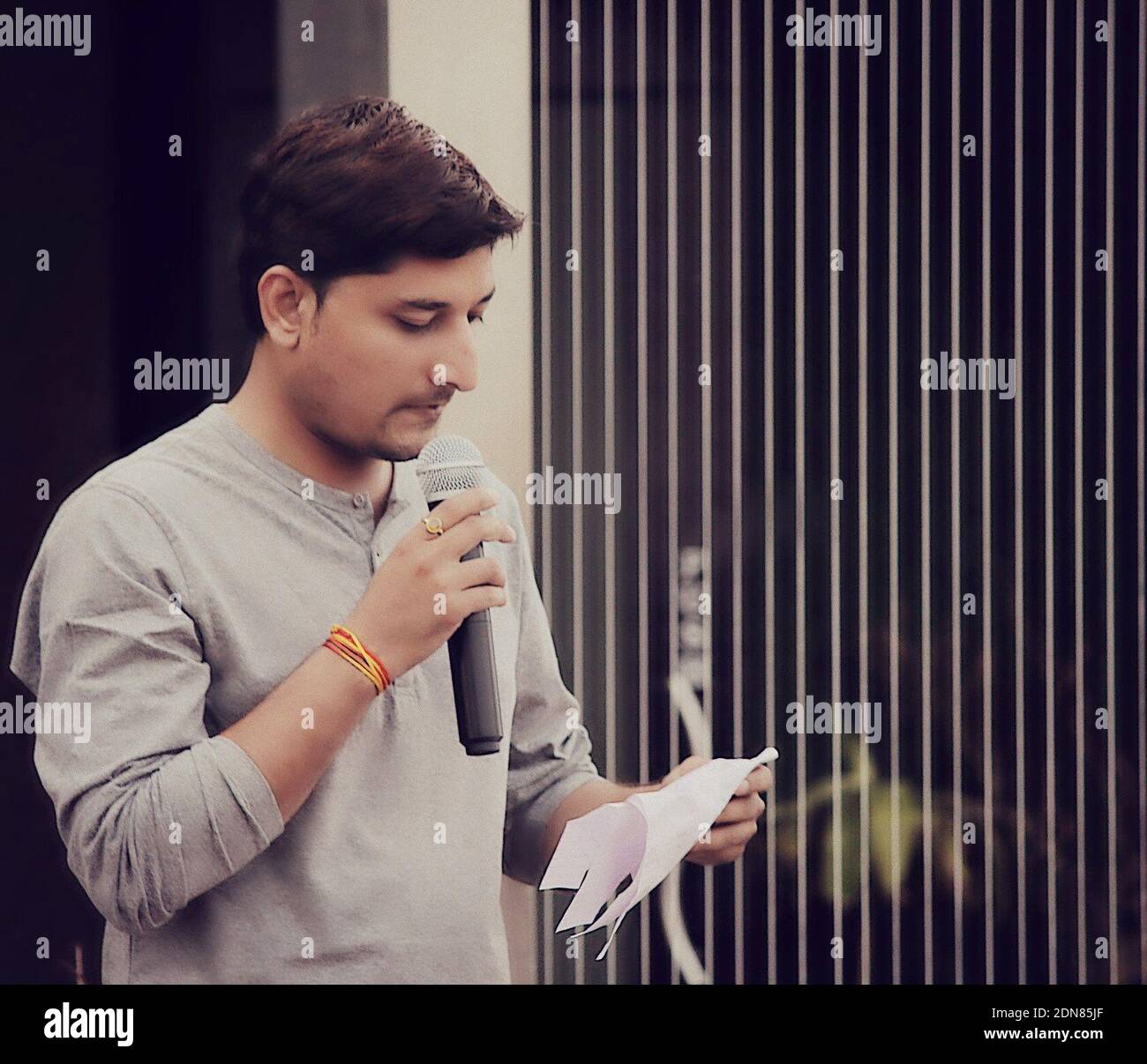 Man announcing hi-res stock photography and images - Alamy