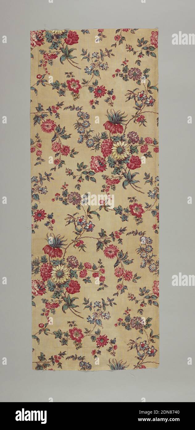 Textile, Medium: cotton Technique: relief printed on plain weave ...