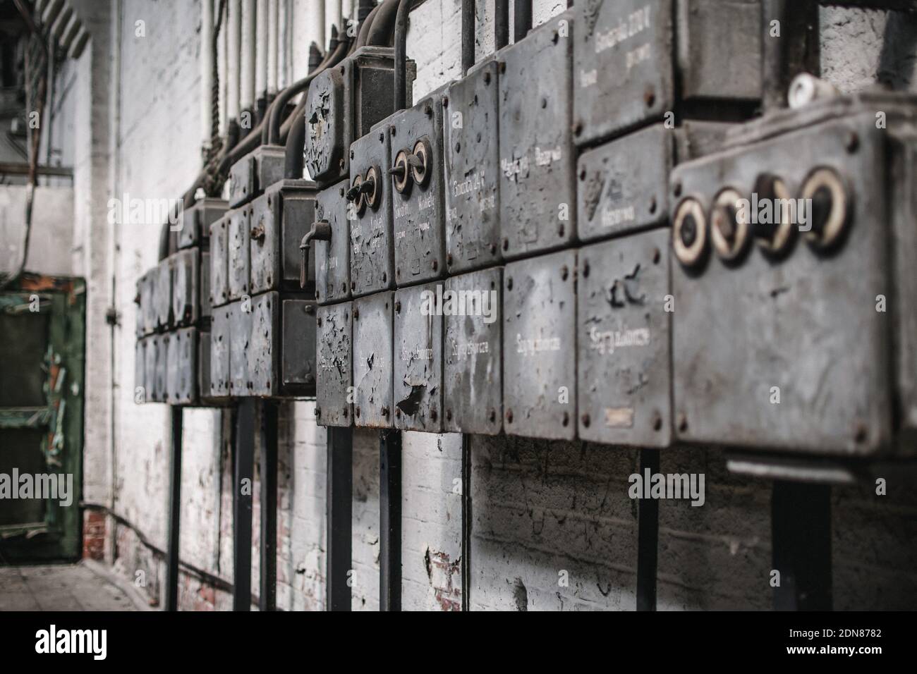 Old electricity boxes hi-res stock photography and images - Alamy