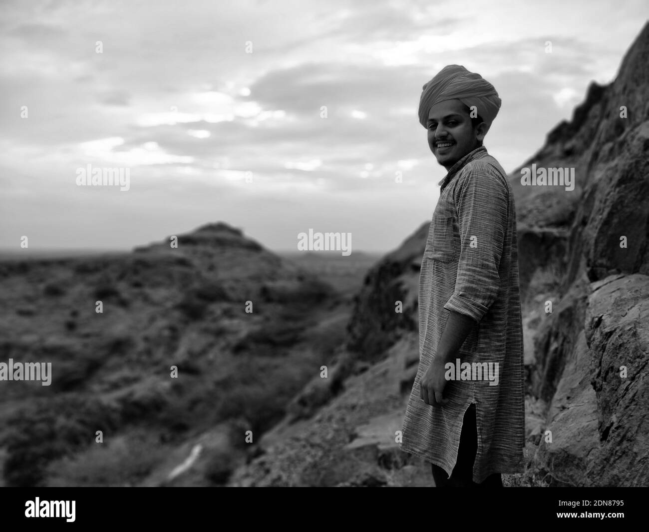 Indian urban man standing Black and White Stock Photos & Images - Alamy