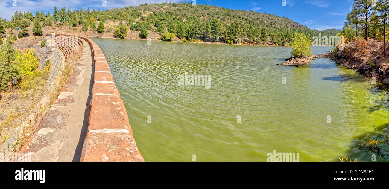 A walkway on top of the Santa Fe Dam in Williams Arizona. The dam is ...
