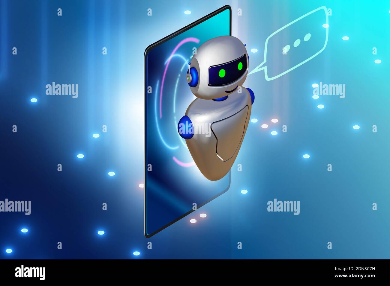 Concept of the chat bot - 3d rendering Stock Photo - Alamy