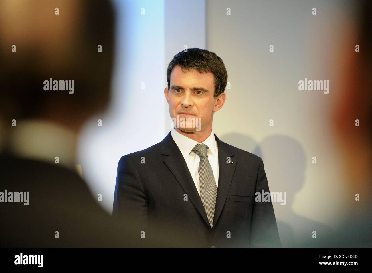 French Prime Minister Manuel Valls visits the Guerlain factory with the ...