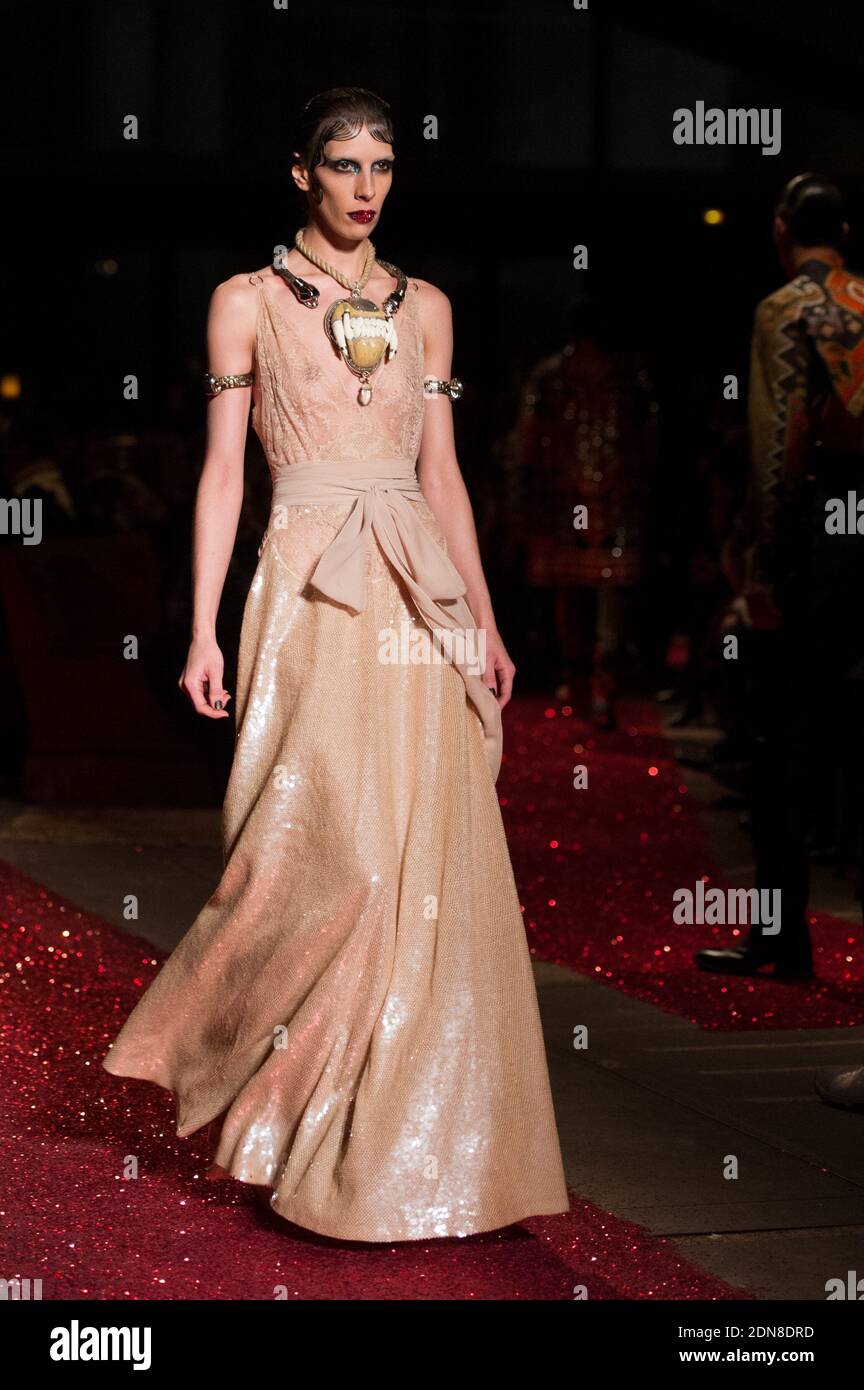 A model displays a creation for Givenchy Fall-Winter 2015/2016 ...