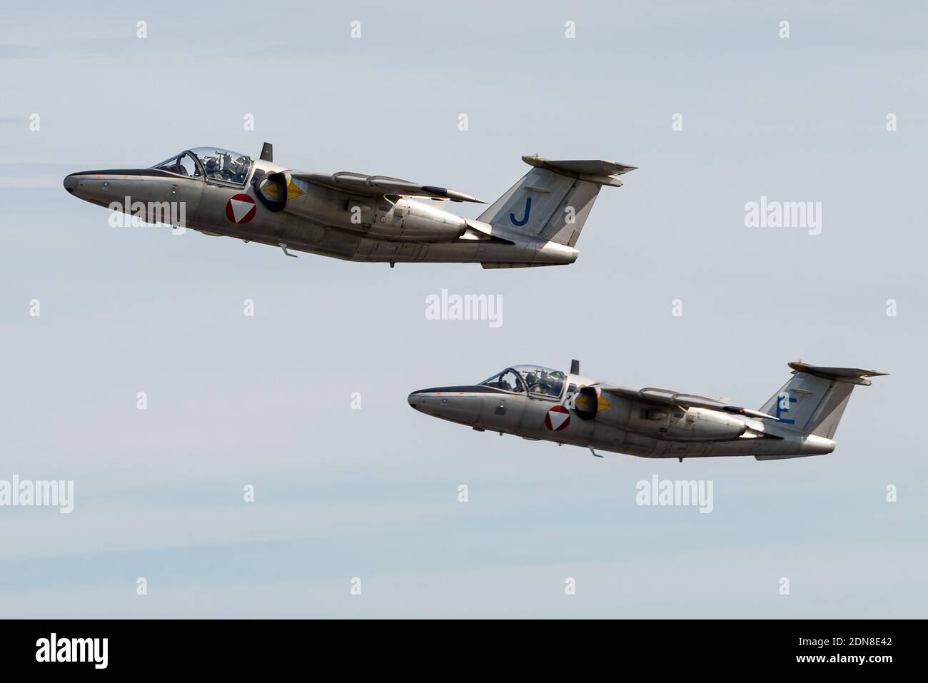 The Saab 105Ö twinjet trainer jet of the Austrian Air Force at the ...